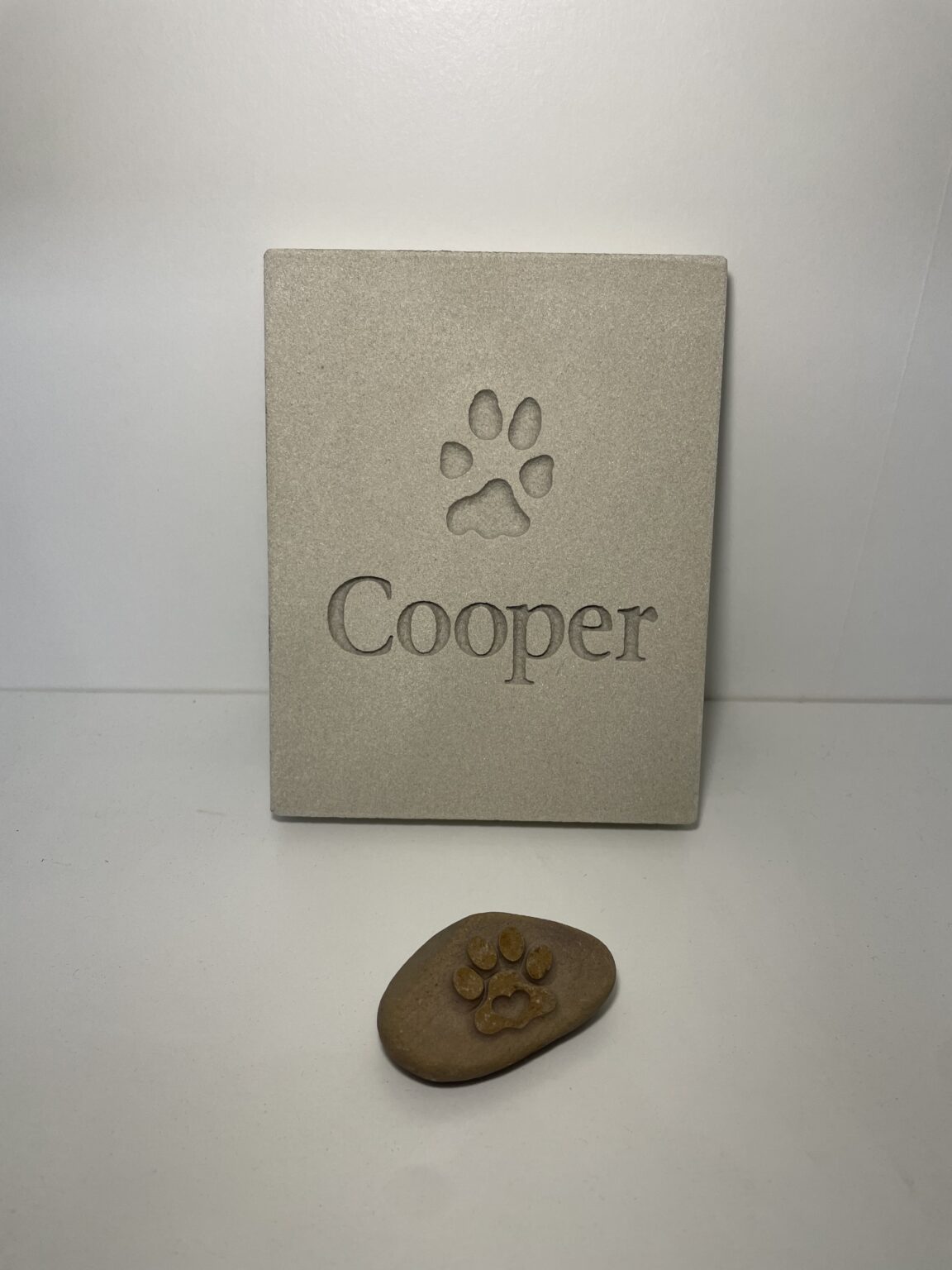 Stone Paw Impression with your Loved One's Pawprint/Name (Can be placed ...